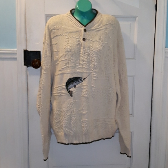 Shenandoah | Sweaters | Vintage Mens Xl Sweater Fishing Angler | Poshmark